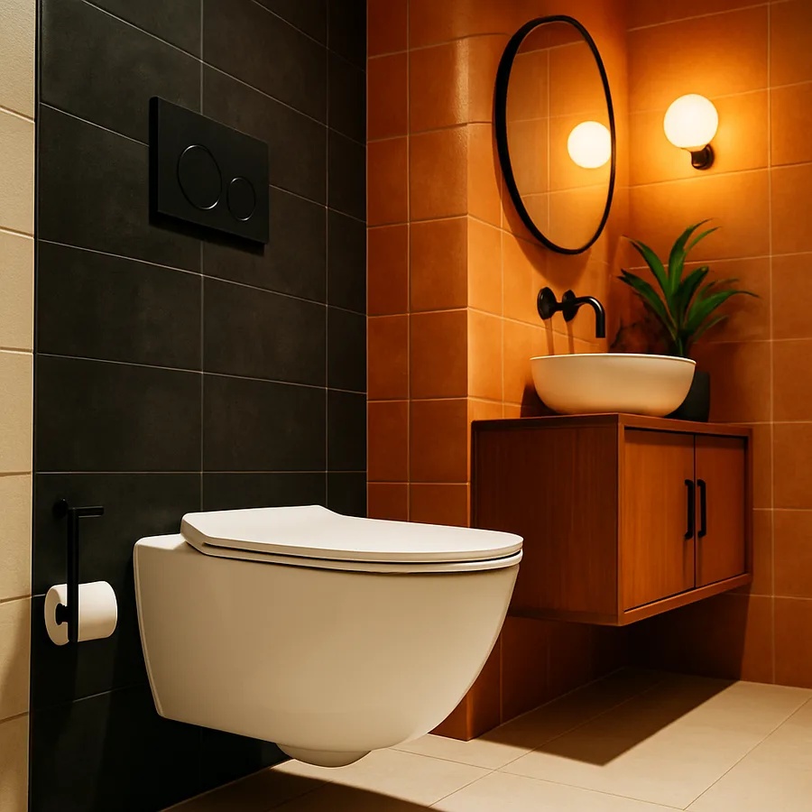 Wall-Hung Toilets With In-Wall Tanks for Modern Bathroom Floating Look